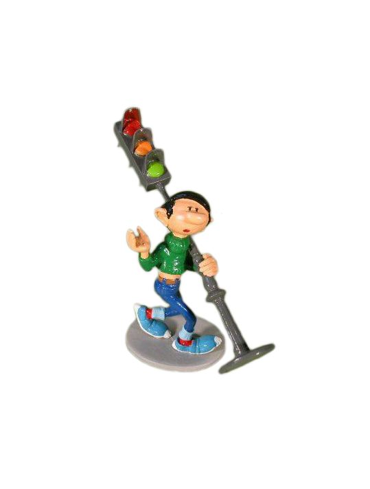 Figurine Gaston et le feu tricolore
